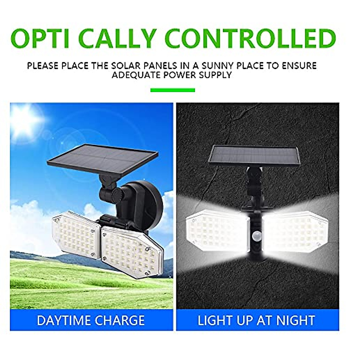 ZHUANYIYI Solar Lights Outdoor,LED Solar Wall Lights Outdoor Waterproof Garden Lighting with PIR Motion Sensor,for Home Garage Villa Street Garden,etc