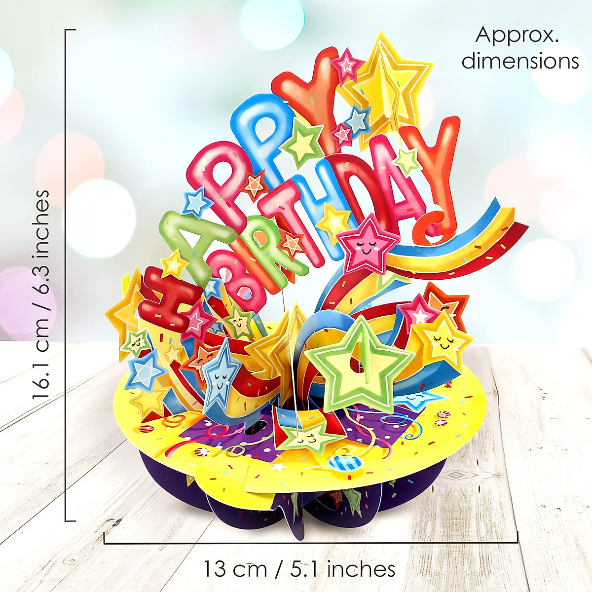 SANTORO Pirouette - 3D Pop Up Birthday Card - Shooting Stars - For Him, For Her, For Adults, For Kids - Birthday Gift - Interactive Card - Collectible Card - Creative Invitations, Unique Centerpieces, Memorable Decorations