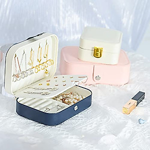 JOCOSA Travel Jewelry Box, Jewelry Organizer for Women Girls, Adjustable Storage Case for Earrings Necklaces Rings, Gift for Christmas Birthday Valentine's Day Mother's Day (Pink)