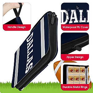 Football Card Binder with Sleeves 900 Pocket, Dallas Football Card Holder for Trading Cards Sports Card 3 Ring Binder Folder Football Collector Album Storage Book Case for Kids Boys Girls Gift (Navy)