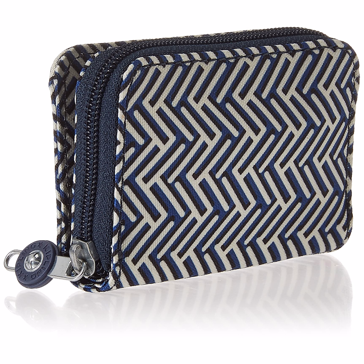 Kipling Womens Women's Tops Wallet, Compact, Practical, Nylon Travel Card Holder Small Wallet, Urban Chevron, 3''L x 4''H x 1''D