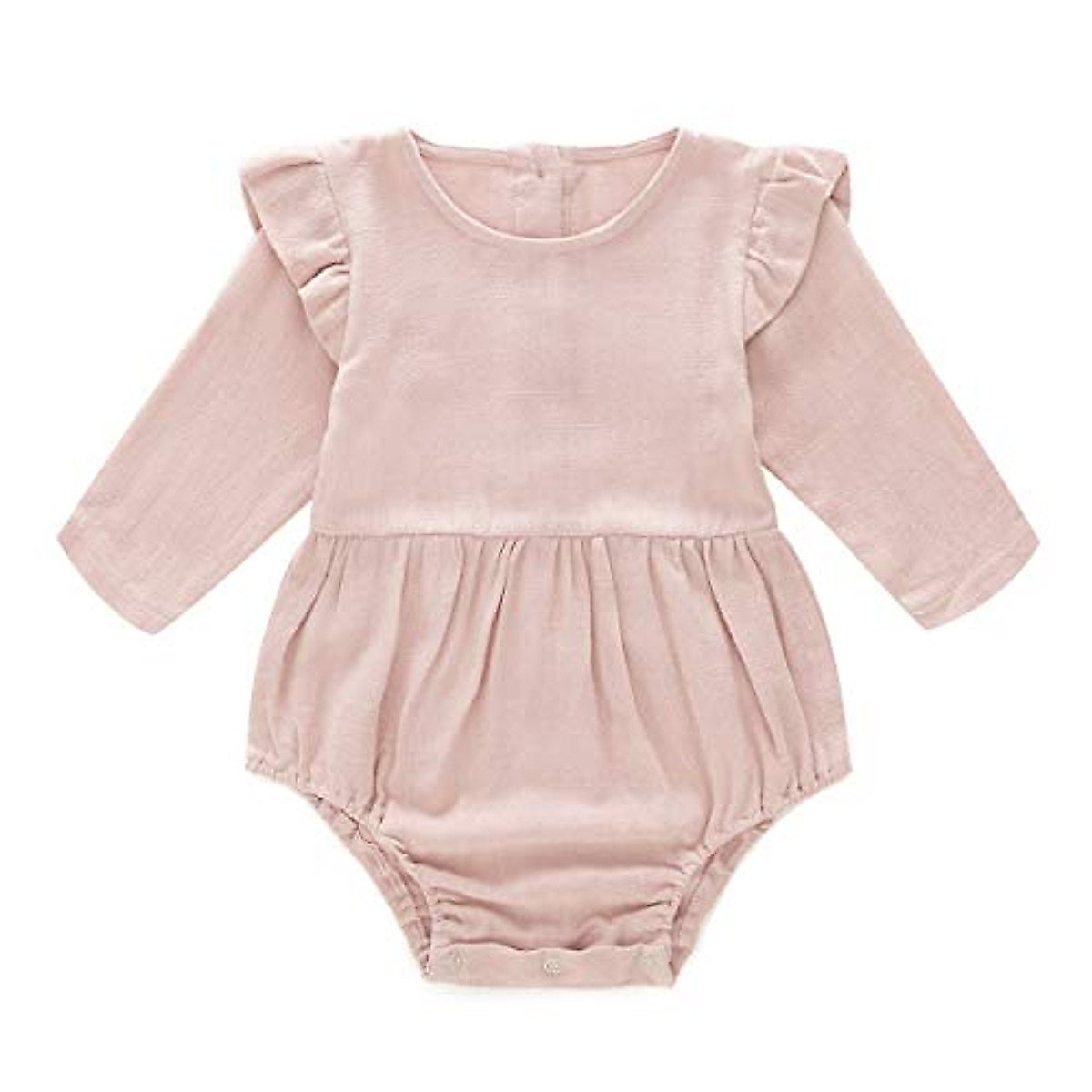Simplee kids Baby Girls Linen Handmade Jumpsuit Summer Long Sleeve Jumpsuit Newborn Baby