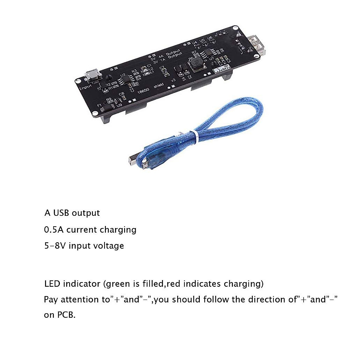 Ximimark 2Pcs Micro USB 18650 Battery Shield Expansion Board Wemos ESP32 V3 Cable Development Tool LED for Arduino and Raspberry Pi（with Cable）
