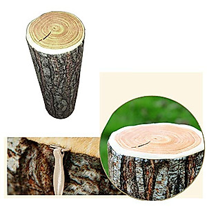 Throw Pillow, Creative Simulation Cylinder Tree Stump Shaped Throw Pillow Cushion Home Decor Brown