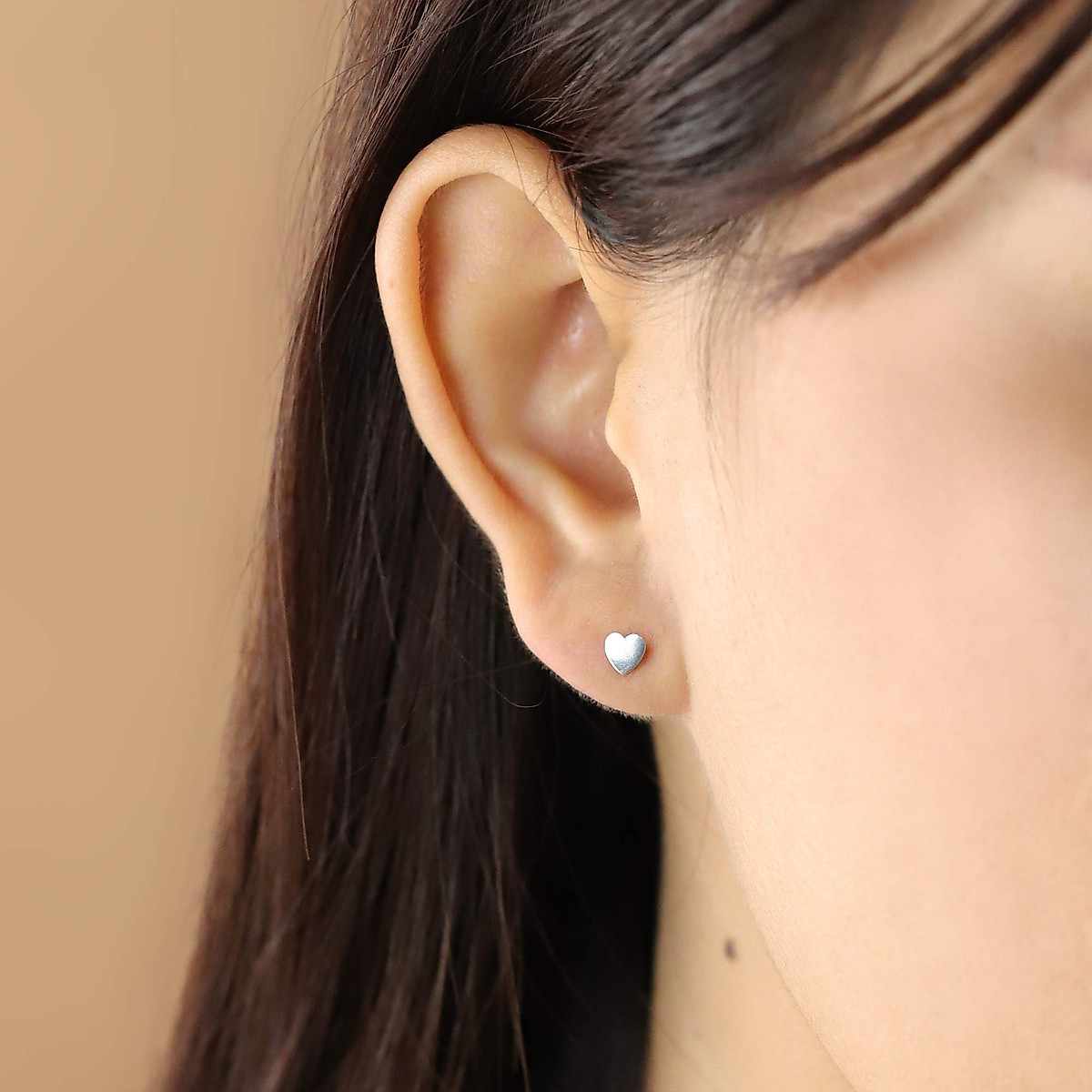 Boma Jewelry Sterling Silver Heart Stud Earrings