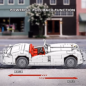 JMBricklayer Vintage Car Model Building Set 50109, White, 715 Pieces, Ages 14+, Pull-Back Mechanism, Adults & Teens Enjoyment