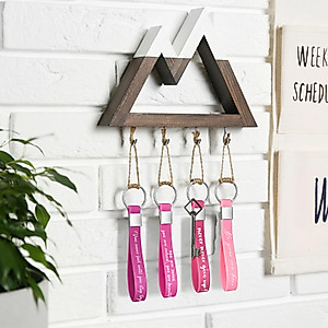 Sasylvia 24 Pcs Inspirational Quote Keychains Bulk for Women Men Girls Party Favor Gifts Silicone Motivational Quote Keychain Rings (Pink)