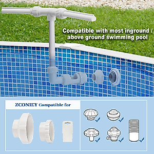 Swimming Pool Waterfall Fountain Spray - 2 Fountain Heads Water Sprinkler, Cool & Warm Pool Spa Water Temperatures, Water Fun Pool Aerator Backyard Decor for Above & In-ground Indoor Outdoor Pools