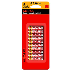 KODAK K3AHZ-20 30937765 Extra Heavy-Duty Carbon Zinc Batteries (AAA; 20 pk)