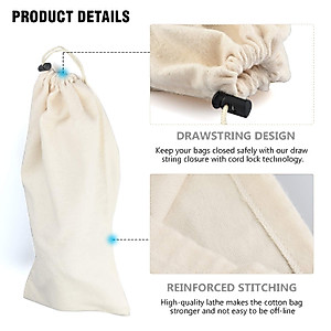 PlasMaller Shoe Storage Bags 100% Cotton with Drawstring For Men and Women for Travel Protecting and Storing Shoes (Beige, Set of 4)