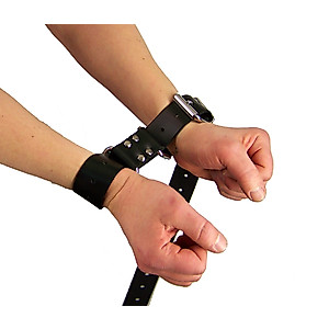 Axovus Preimum Leather Bondage Hobble Belt - Wrist, Ankle BDSM Fetish Restrains also functions as Fashion Belt (Large)