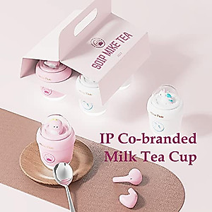 Kids Earbuds for Small Ear Canals Pink Kids Wireless Earbuds for Kids Ear Buds Cute Milk Tea Cups Bluetooth in-Ear Headphones Earphones for kids with Microphones for iPhone, Android, iPad ,Galaxy