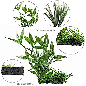 CNZ Aquarium Decor Fish Tank Decoration Ornament Artificial Plastic Plant Green 13" Tall