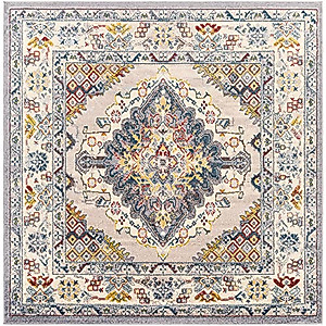 Artistic Weavers Anja Oriental Medallion Area Rug,6'7" Square,Grey