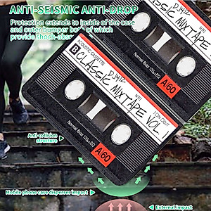 for Microsoft Surface Duo Case 2020, Rossy Ultra Slim Lightweight Hard PC Shookproof Protection Anti-Scratch Phone Case Cover for Microsoft Surface Duo 8.1" 2020, Retro Audio Cassette