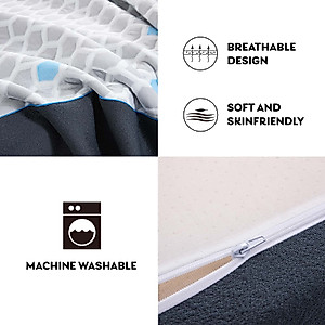 TMEOSK Queen Mattress, 10 inch Cooling Gel Memory Foam Mattress, Bamboo Charcoal Infused for Pressure Relief, Mattress in a Box, Medium Firm Feel, CertiPUR-US Certified, Made in USA (Queen)