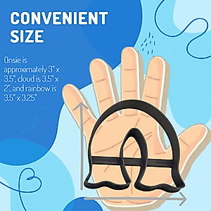 BABY SHOWER COOKIE CUTTERS Sprinkle Welcome Home One Year Old Birthday Party Celebration Infant Toddler Onesie T-Shirt Newborn Boho Rainbow And Cloud Cookie Cutters (3 pack)