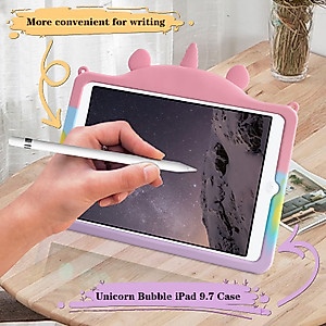 WESADN for iPad Air 2 Case for iPad Pro 9.7 Case with Kickstand for Girls Women Silicone Fidget Bubble Case Cute Pop Holder Cover for iPad Air 2rd Generation for iPad Pro 2016 9.7 inch