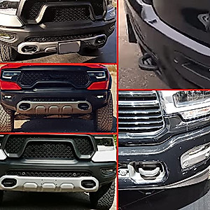 GaeaAuto Front Tow Hooks Left & Right with Bumper Bezel Bracket Bushing Hardware Replacement fit for 2019-2022 Dodge Ram 1500 with 3.6L 5.7L Engine #68272944AB 68272945AB