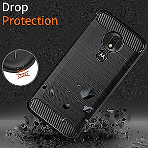 Moto G7 Power Case,Moto G7 Supra Case,Slim Soft Skin Silicone TPU Flexible Rubber Lightweight Shock Absorption Anti-Scratch Protective Case Cover for Motorola G7 Power,Brushed Black