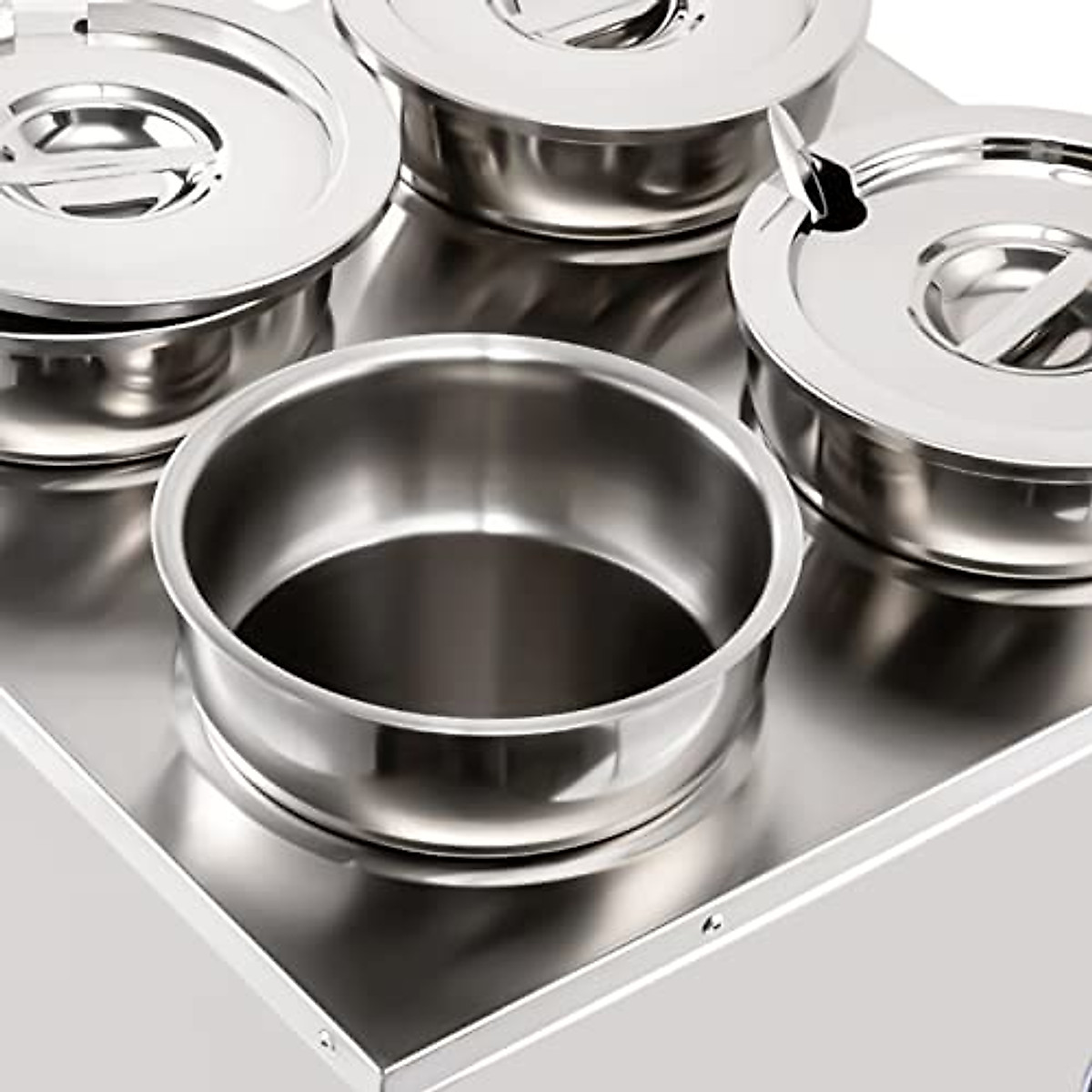 110V Commercial Soup Warmer ,Electric Food Warmer Adjustable Temp. 86-185℉, Stainless Steel Countertop Soup Pot with Tap, Food Warmer for Cheese/Hot Dog/Rice (4x4.2 Qt)