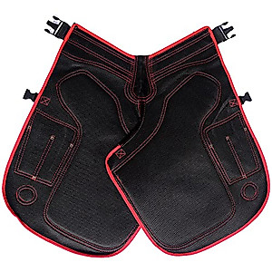 Equine Care Farrier Chaps 4 Knife Pocket, Nail Magnet Cow Hide Leather & Canvas Shoeing Apron 29 inches- 75CM.