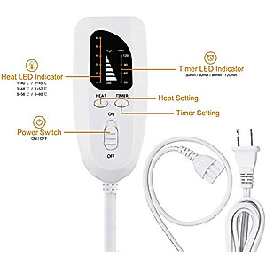 Heating Pad - Electric Heating Pads - Hot Heated Pad for Back Pain Muscle Pain Relieve - Dry & Moist Heat Option - Auto Shut Off Function (Light Gray, 12''×24'')