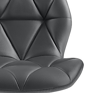 Yaheetech Bar Stools Set of 4, Adjustable PU Leather Swivel Barstools, Modern Counter Stools with Back and Footrest, Counter Height Barstools for Bar, Kitchen, Dining Room, Grey