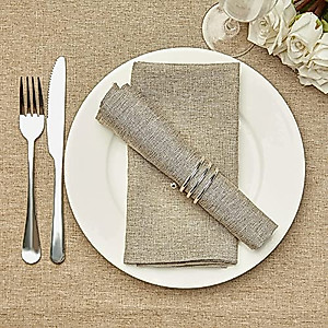 Mebakuk Rectangle Tablecloth and Cloth Napkins Set of 12, Anti-Shrink Soft and Wrinkle Resistant Decorative Fabric for Wedding Party Restaurant Dinner Parties (60 x 84 Inch Mocha)