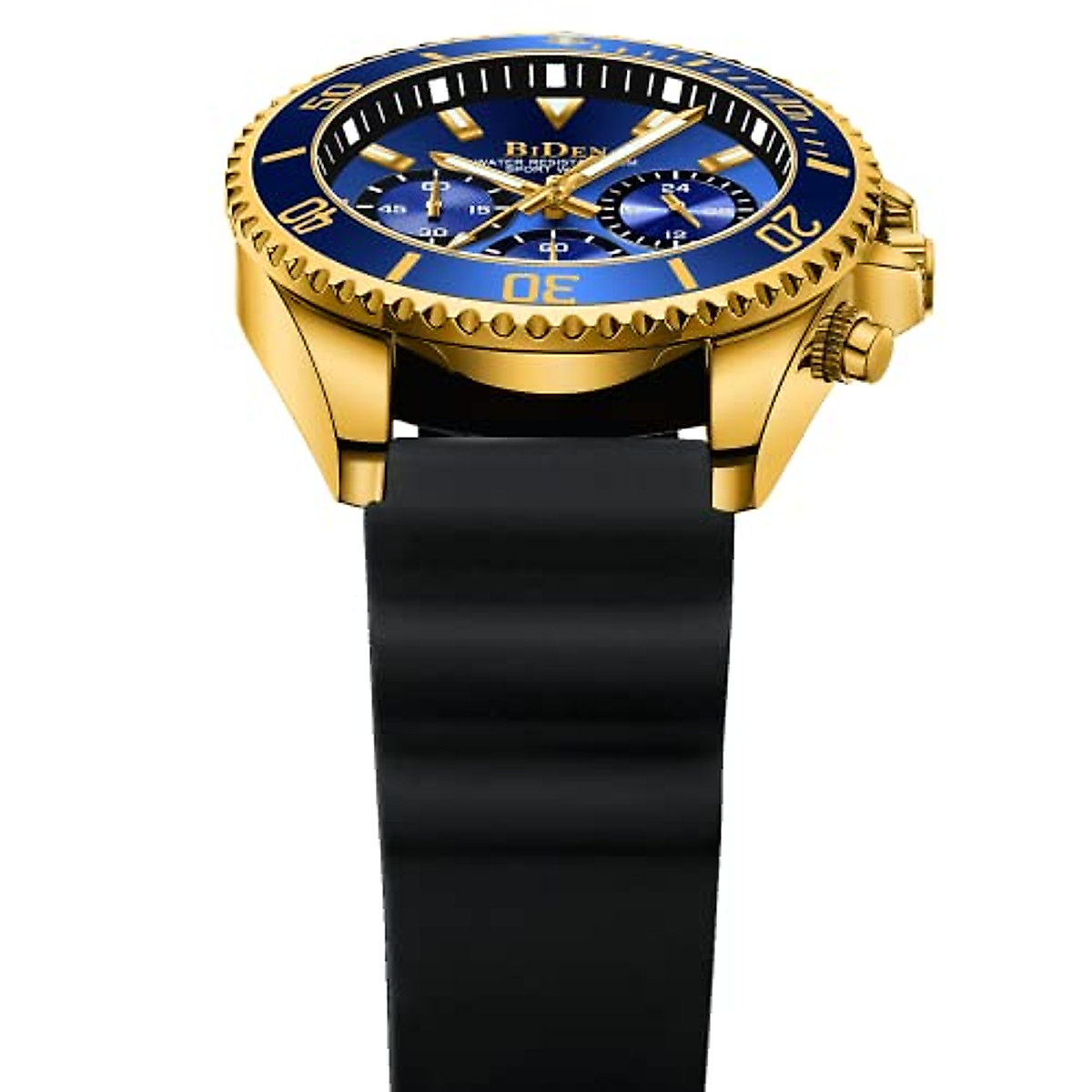 HANPOSH Mens Watches Chronograph Stainless Steel Watch for Men 30M Waterproof Analog Quartz Watch Business Casual Fashion Men's Wrist Watches Silicone/Stainless Steel Band