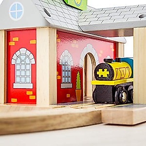 Bigjigs Rail Wooden Railway Station - Other Major Rail Brands are Compatible