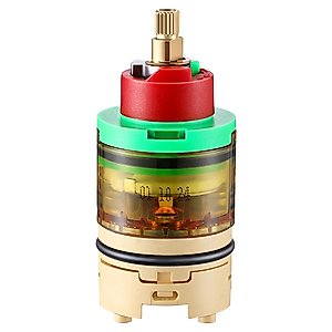 Dreyoo Control Cartridge and Pressure Balance Valve Replacement for 95-152/95-154, Compatible with Gerber Safetemp II Single Handled Tub and Shower Valves, Faucet Cartridge, 2 Parts
