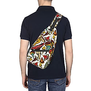 Unisex Men Women Sexy Mushroom Animals Sling Bag Crossbody Chest Daypack Lightweight Casual Backpack Shoulder Bag For Travel Hiking Camping Gifts