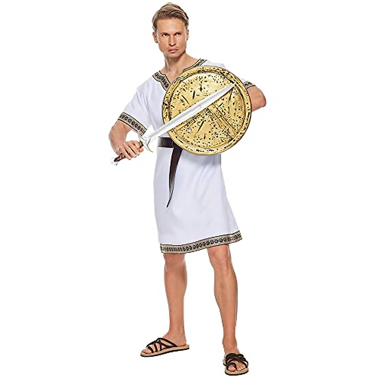 FantastCostumes Unisex Adult's Roman Warrior Costume Halloween Ancient Greek Cosplay Costume, White