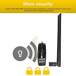 ciciglow Wireless USB WiFi Adapter for PC, 300Mbps High Speed Portable Wireless Network Adapter with Antenna, for Android, for Linux, for Windows XP, for Win7, for Win8, for Win10