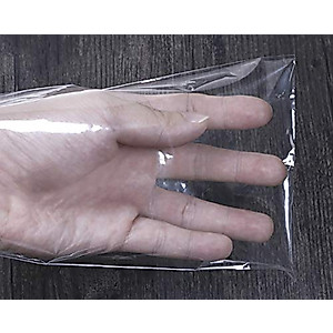 Mini Skater 5 x 7 Inch Clear Flat OPP Cello Cellophane Treat Bags With 100Pcs Red Twist Ties For Wedding Gift Candy Cookie Bakery Bread Dessert, 100Pcs