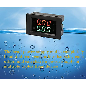 Heayzoki Volt Amp Meter, Digital Voltmeter Ammeter, Dual Display Integrated Voltage Ampere Meter DC 0~100V 20A, Voltage Amperage Tester