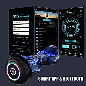EVERCROSS Hoverboard, 6.5'' Hover Board with Seat Attachment, Self Balancing Scooter with APP, Bluetooth Hoverboards for Kids & Adults