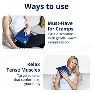 Microwave Heating Pad (with Removable Cover) – Weighted Microwavable Moist Heat Therapy Pad for Back, Neck, Shoulders, and Cramps – Portable, Reusable Cold or Warm Compress, 10" x 7", 2.5lbs