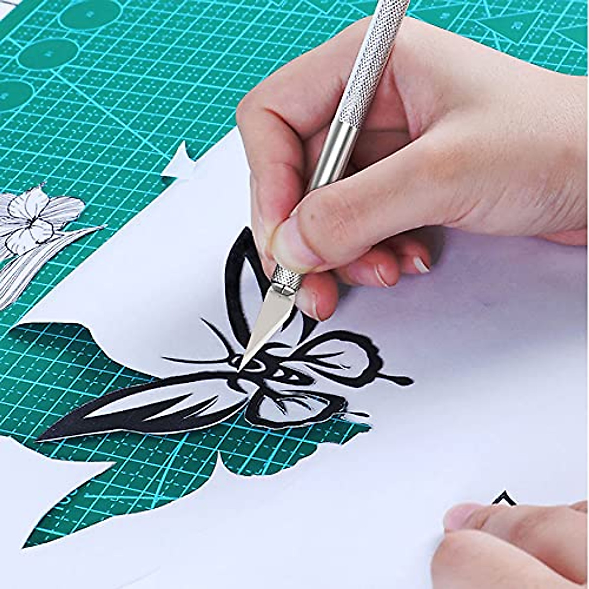 Precision Carving Craft Hobby Knife Kit Exacto Knife 40 Spare Knife Blades with 10 PCS Art Blades, for DIY Art Work Cutting, Scrapbooking, Stencil