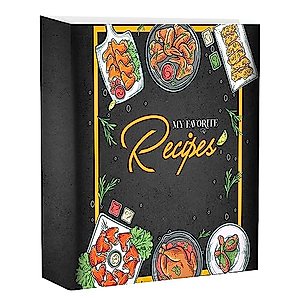 67 pcs Recipe Book Elegant 3-Ring Design, This Recipe Book to Write in Your Own Recipes Has 30 Paper Sheets, 6 Divider Sheets, 30 Clear Protective Sleeves Recipe Binder, Ideal for Family Recipes.