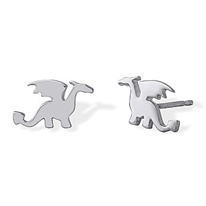 Boma Jewelry Sterling Silver Dragon Stud Earrings