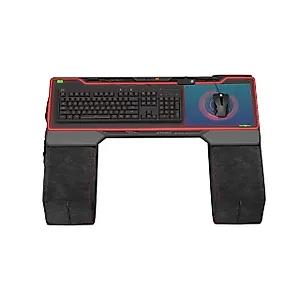 Couchmaster Cyberpunk - CYPUNK² Edition - Leather Look Red & Blue - Couch Gaming USB-HUB Desk for Mouse & Keyboard for PC, PS4/5, Xbox One/Series X