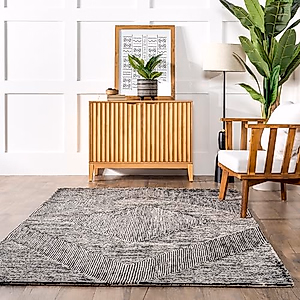 nuLOOM Heidi Modern Hand Tufted Wool Area Rug, 8x10, Charcoal