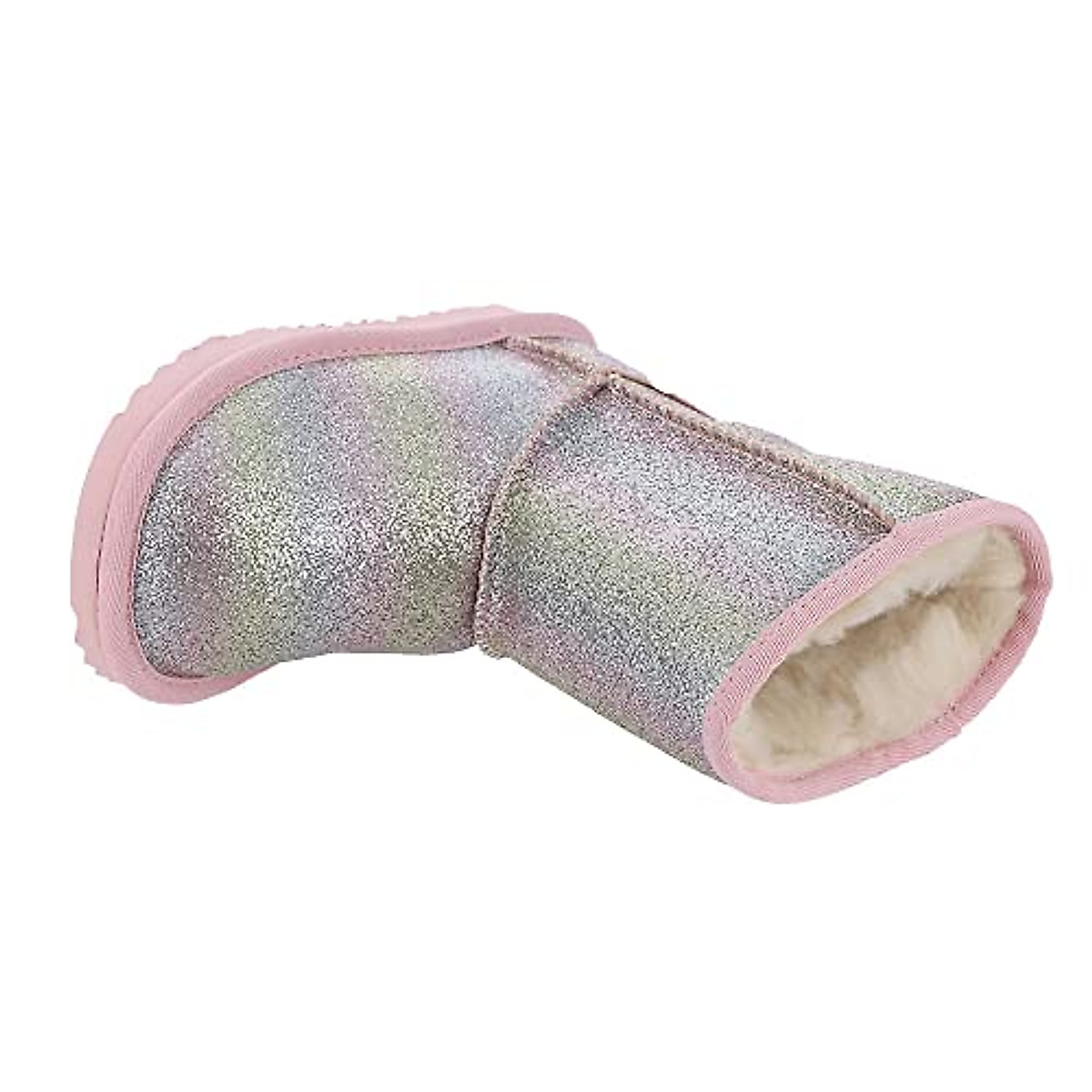 UGG Girls Kids' Classic II Glitter Fashion Boot, Metallic Rainbow, 6 Big
