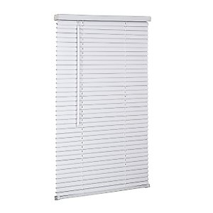 LOTUS & WINDOWARE Cordless Light Filtering, 1" Vinyl Mini Blind 52" Wide x 54" Long - White (MLX5254WH) - Horizontal Window Blinds for Interior, Door Blinds - Camper Blinds, 1" Slat Size