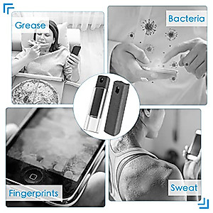 AKARY Screen Cleaner Touchscreen Mist Cleaner, All in One Electronic Cleaner Sprays & Wipe Cleaner, Mini Fingerprint-Proof Screen Cleaner for Phones Pad Laptop Pc Monitors, Effective Cleaning (Black)