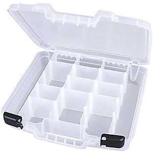 ArtBin 6961AB Quick View Deep Base Carrying Case with Removable Dividers, Portable Art & Craft Storage Box, 15", Clear