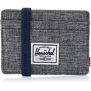 Herschel mens Charlie Rfid Card Case Wallet, Raven Crosshatch, One Size US