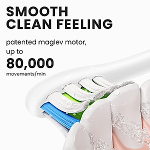 Oclean Air 2 Sonic Electric Toothbrush, Ultra Quiet Toothbrush 40000 VPM Motor,2.5 Hour Fast Charge for 40 Day Use,2 Min Built-in Timer,Power Rechargeable Toothbrushes for Adults- White